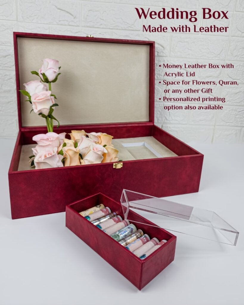 Luxury Leather Wedding Money Box - Boxsaat